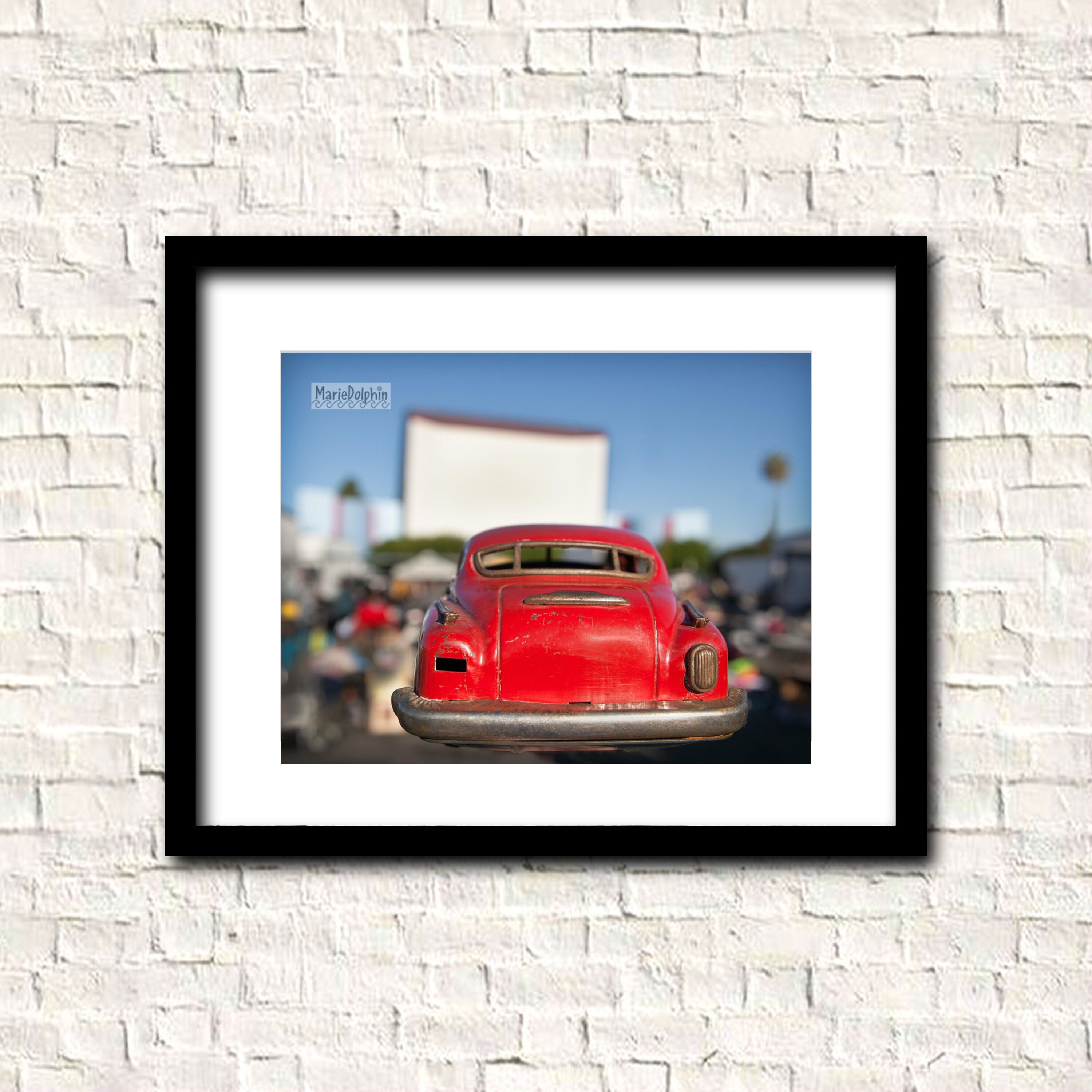 Southern California Drive In Theater w old vintage Toy CAR | Etsy