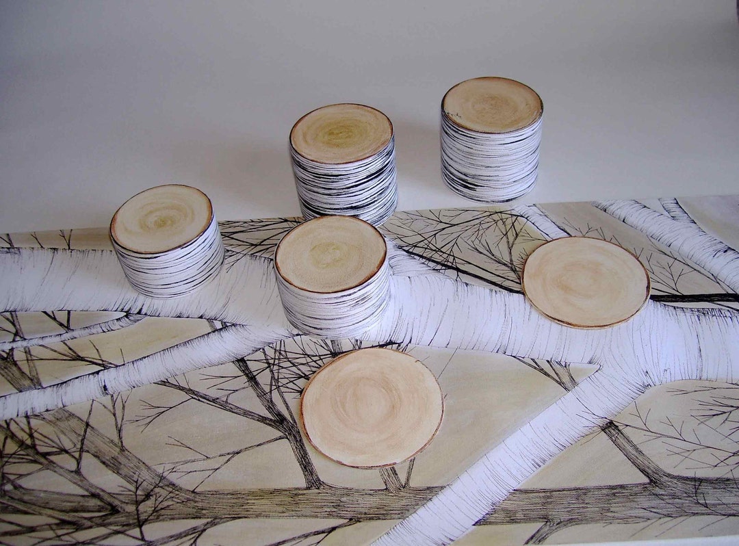 Birch Table Runner With 3D Coaster - Etsy