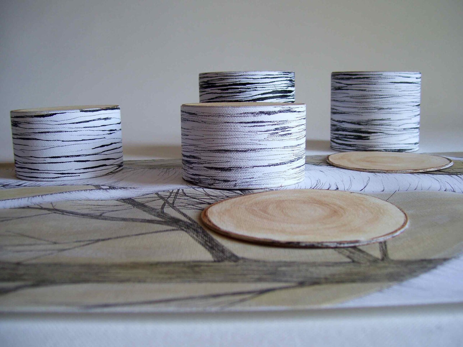 Birch Table Runner With 3D Coaster - Etsy