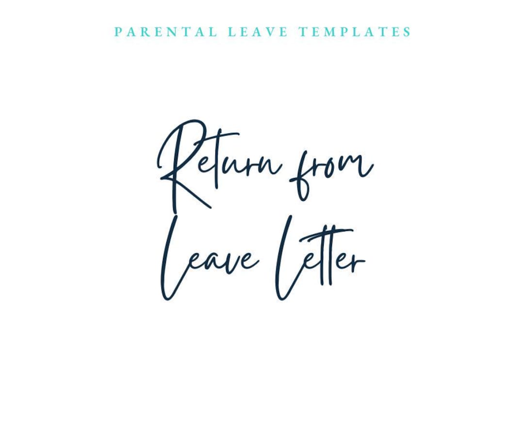 Return From Maternity Leave Letter Template - Etsy