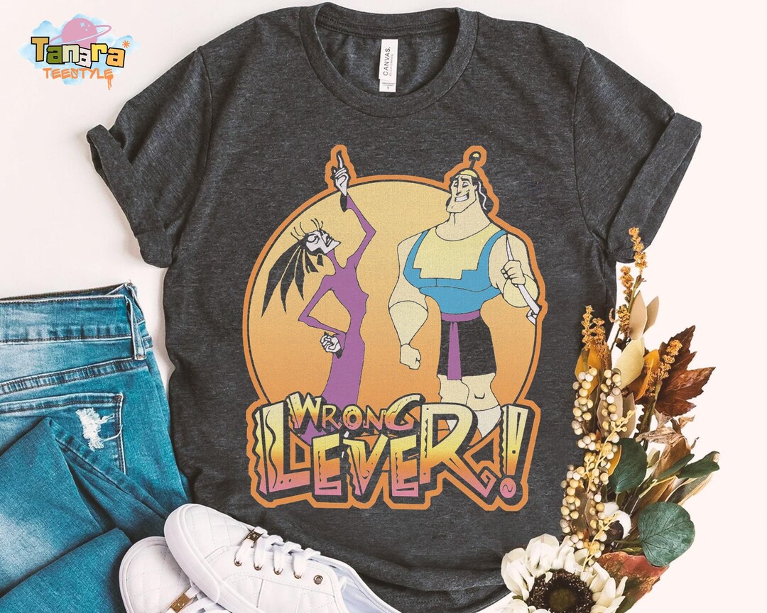 Retro 90s Disney Emperor's New Groove Kronk and Esma Wrong Lever Tee ...