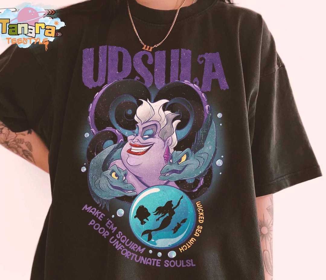 Retro 90s Disney Ursula Tee, Crop Top, the Little Mermaid Villain ...