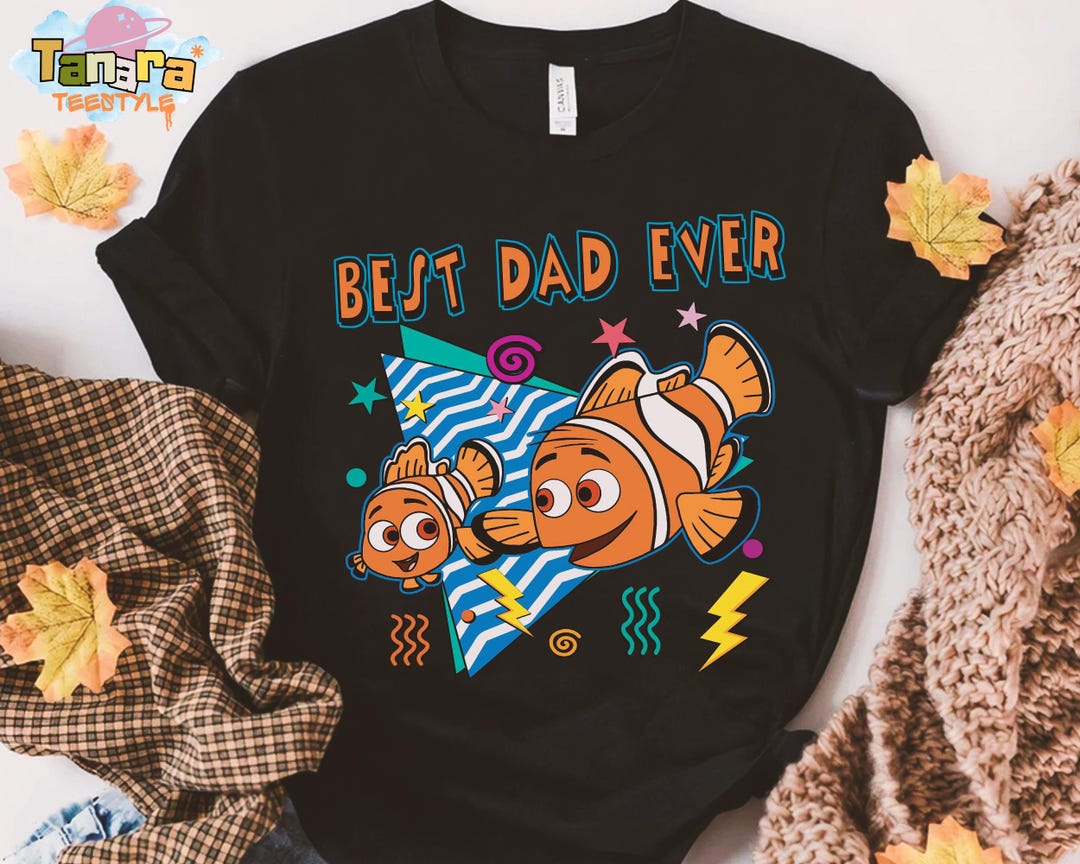 Retro 90s Disney Finding Nemo Best Dad Ever Marlin & Nemo Tee, Crop Top ...