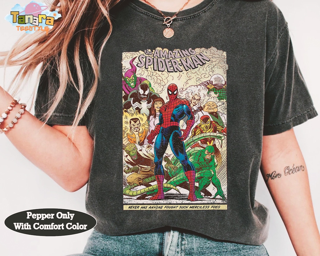 Retro 90s Marvel the Amazing Spider-man, Crop Top, Spiderverse Poster ...