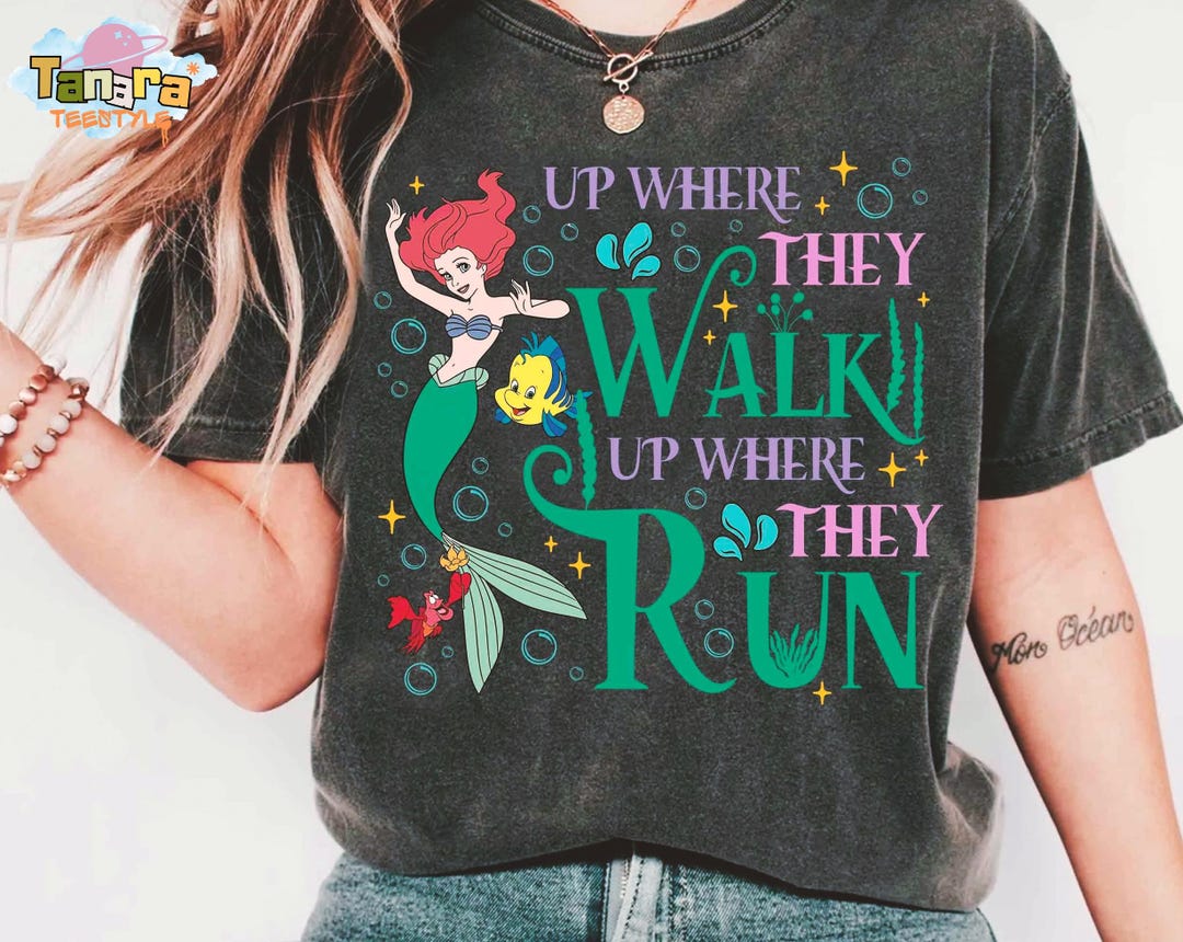 Retro 90s Ariel Princess up Where They Walk up Where They Run Tee, Crop ...