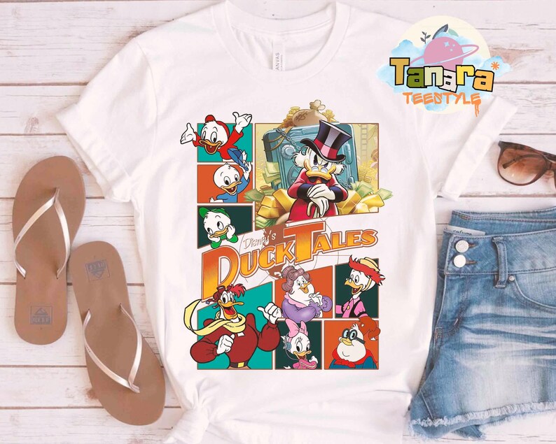 Retro 90s Duck Tales Characters Group Shot Tee, Crop Top, Disney ...