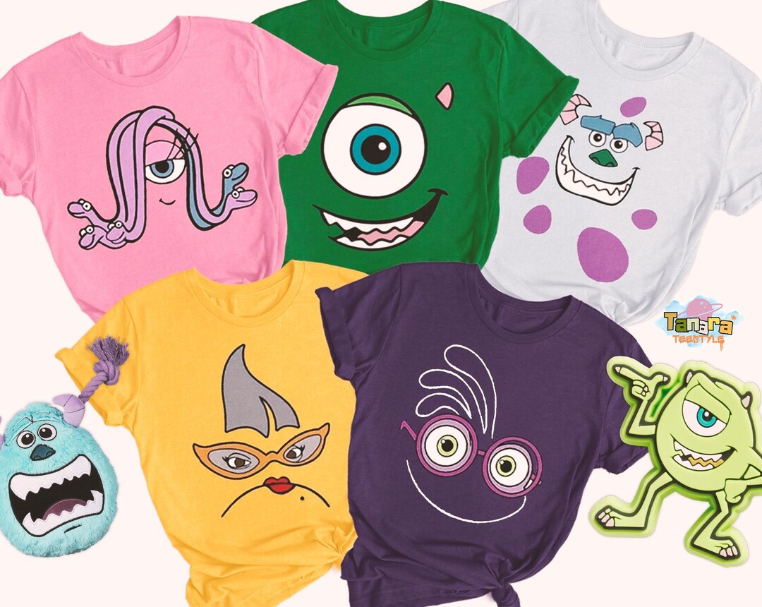 Retro 90s Monsters Inc Characters T-shirt, Crop Top, Mike Sully Big ...