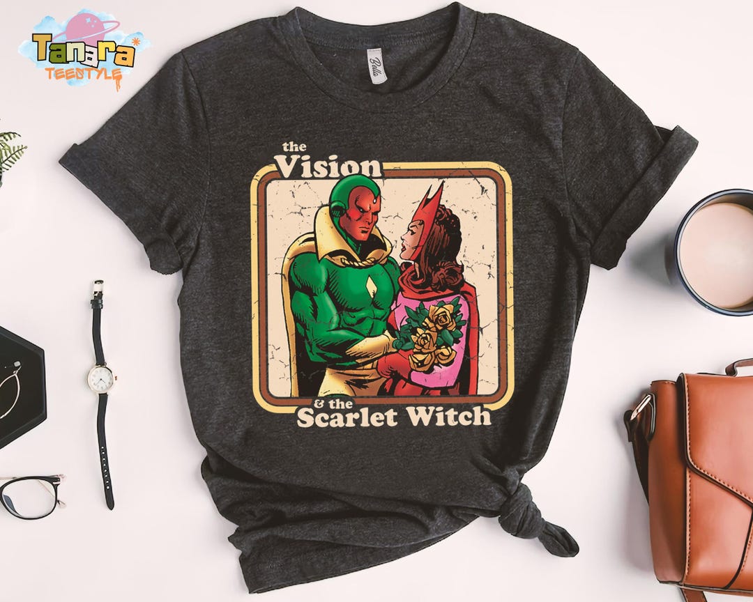 Retro 90s Marvel the Vision and the Scarlet Witch Tee, Crop Top ...