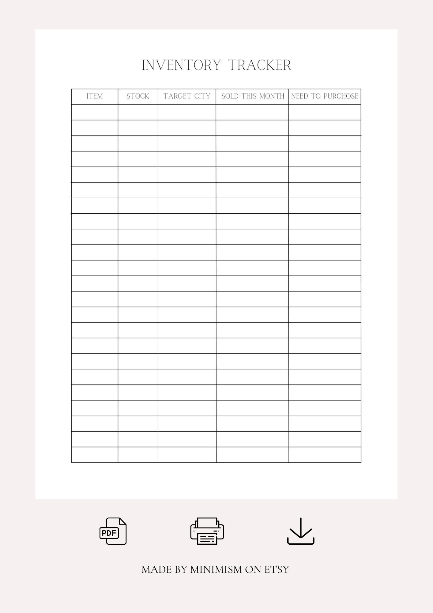Smart Stock Organizer - Printable Inventory Tracking Form - Etsy
