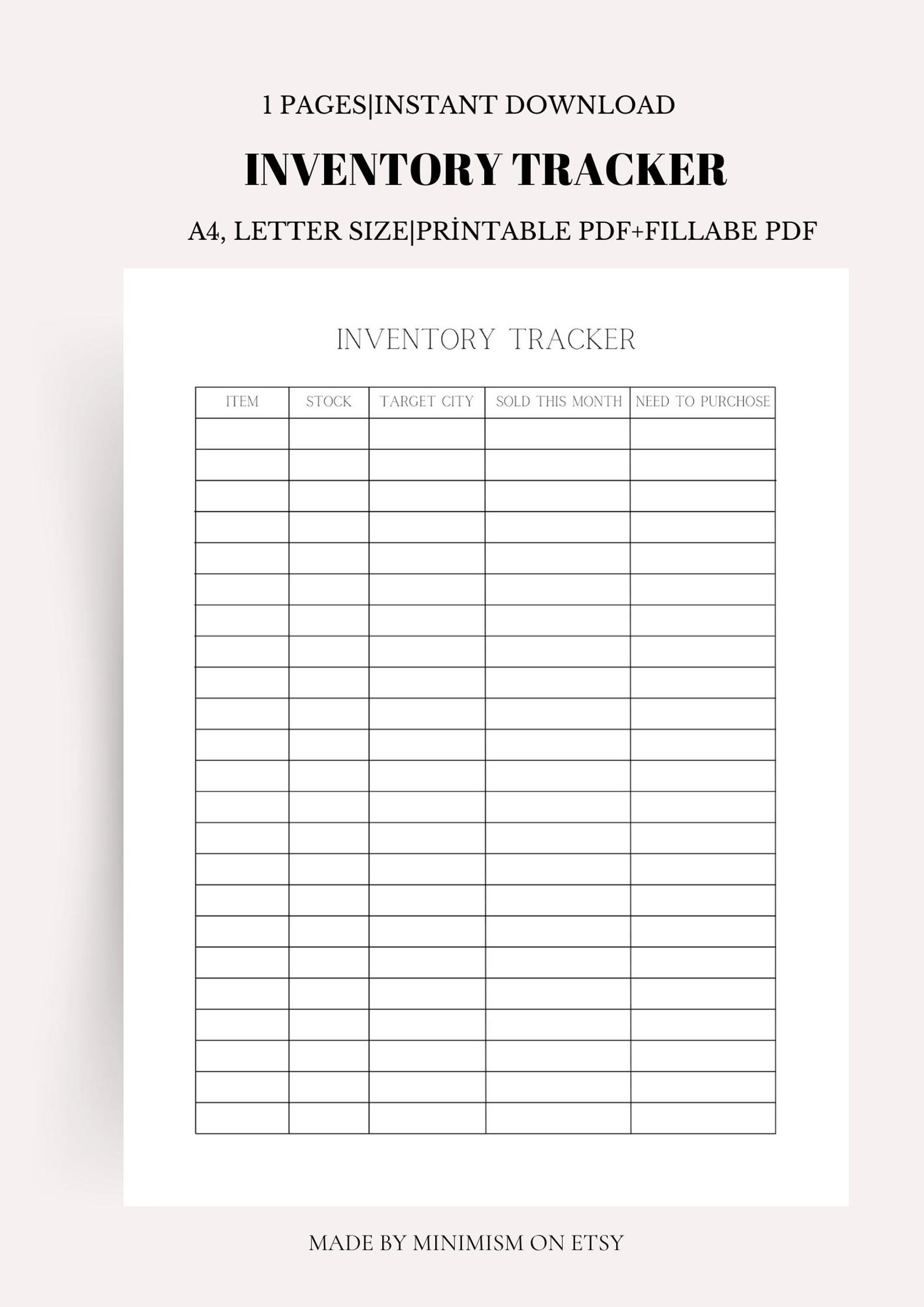 Smart Stock Organizer - Printable Inventory Tracking Form - Etsy
