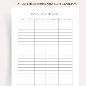 Smart Stock Organizer - Printable Inventory Tracking Form - Etsy