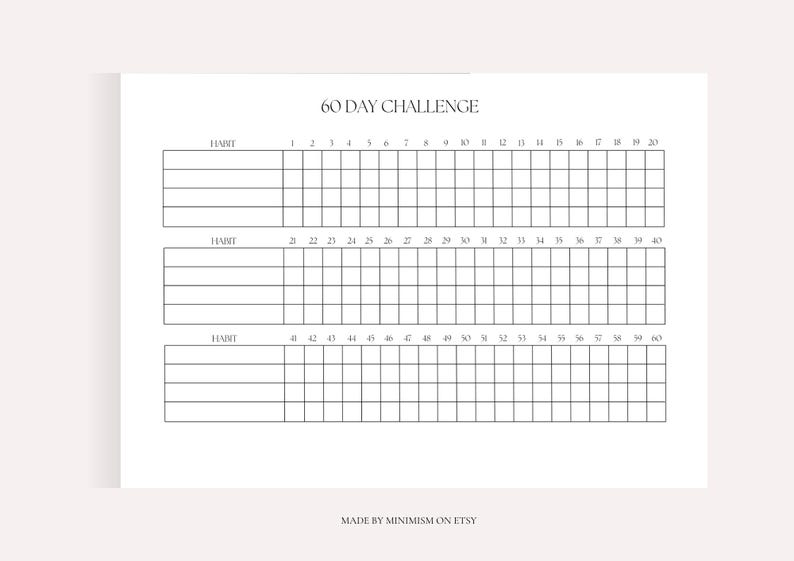 60-day Soft Challenge Tracker - Printable Fitness & Wellness Journal ...