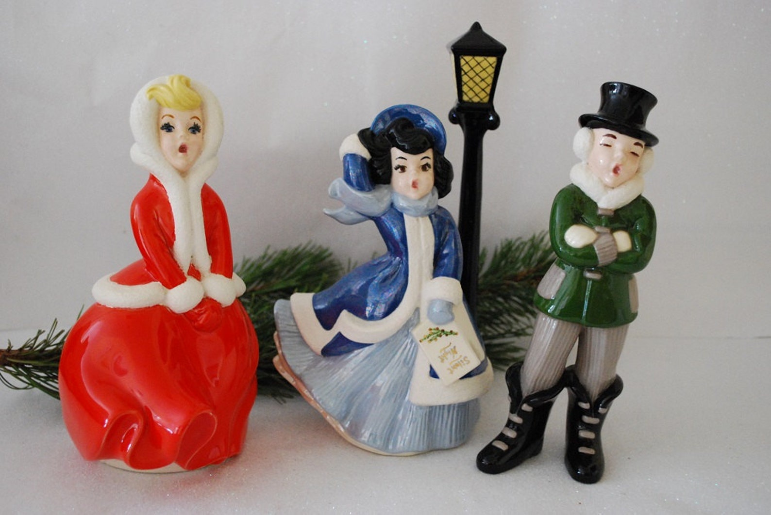 Vintage Atlantic Mold Ceramic Christmas Carolers and Lamp Post | Etsy Vintage Atlantic Mold Ceramic Christmas Carolers and Lamp Post | Etsy