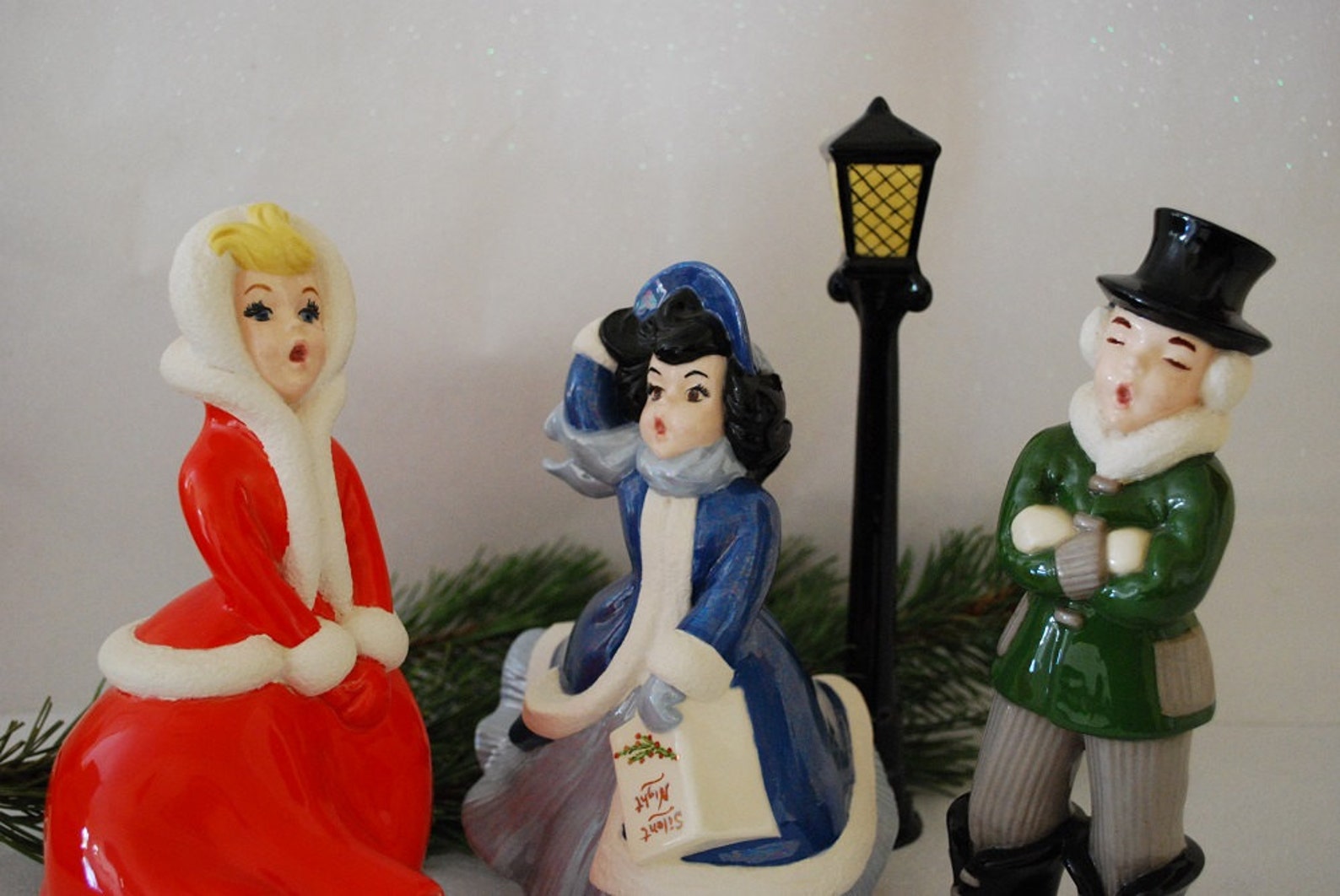 Vintage Atlantic Mold Ceramic Christmas Carolers and Lamp Post | Etsy Vintage Atlantic Mold Ceramic Christmas Carolers and Lamp Post | Etsy