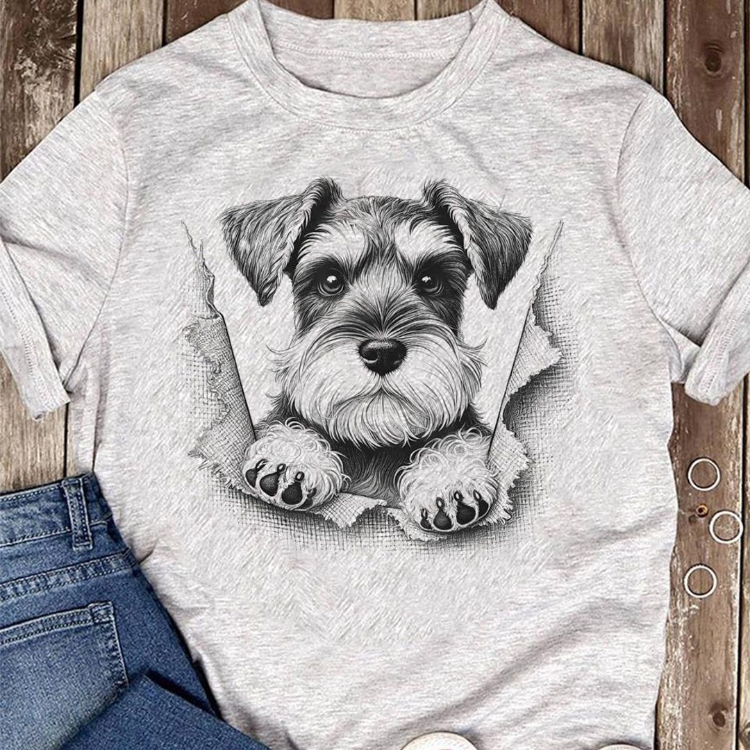 Miniature Schnauzer Mom T-shirt: Peeking Dog Design - Etsy