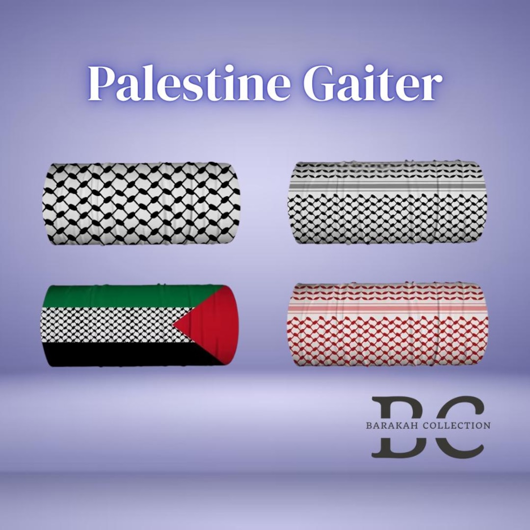 Palestinian Keffiyeh Gaiter – Seamless Neck Scarf, Arabic Face Shield ...