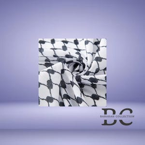 Classic Palestine Black White Keffiyeh Square Print Men's Scarf Shemagh ...