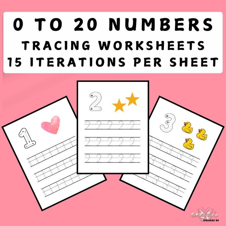 Numbers Tracing Worksheets, 0 - 20, Practice Writing, Counting ...