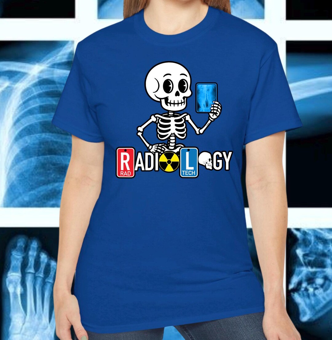 Funny Radiology Tech Skeleton T-shirt: Medical Humor Halloween Costume ...