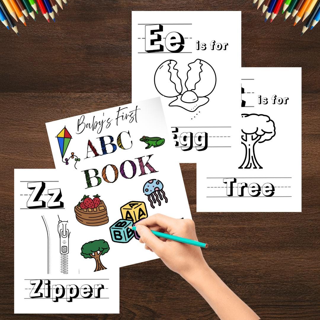 Baby’s First ABC Book - Printable Colouring Book — Baby Shower Activity ...