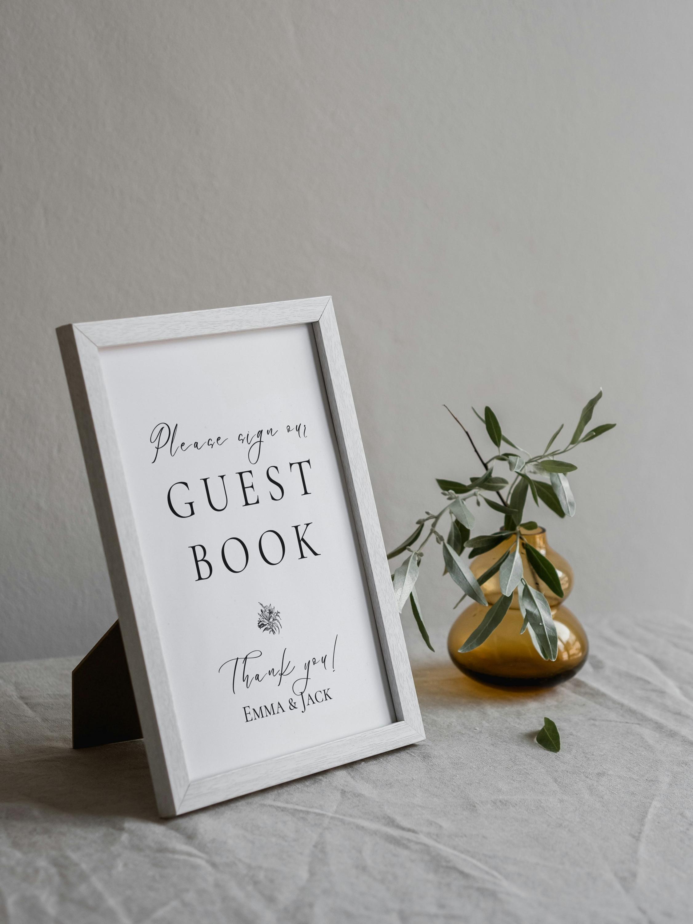 Gift and Guest Book Table Signs, Classic Wedding Table Signs, Gift ...