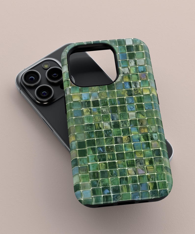 Colorful Mosaic Tile Phone Case, Vintage Ceramic Art Magsafe Phone ...