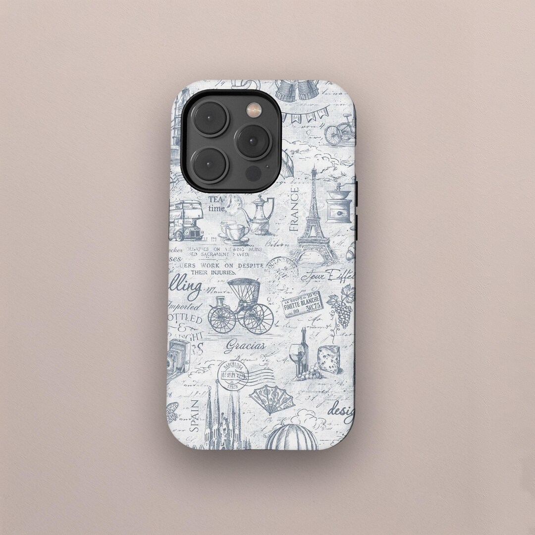 French Eiffel Tower Collage Phone Case, Parisian Aesthetic, iPhone 17 ...