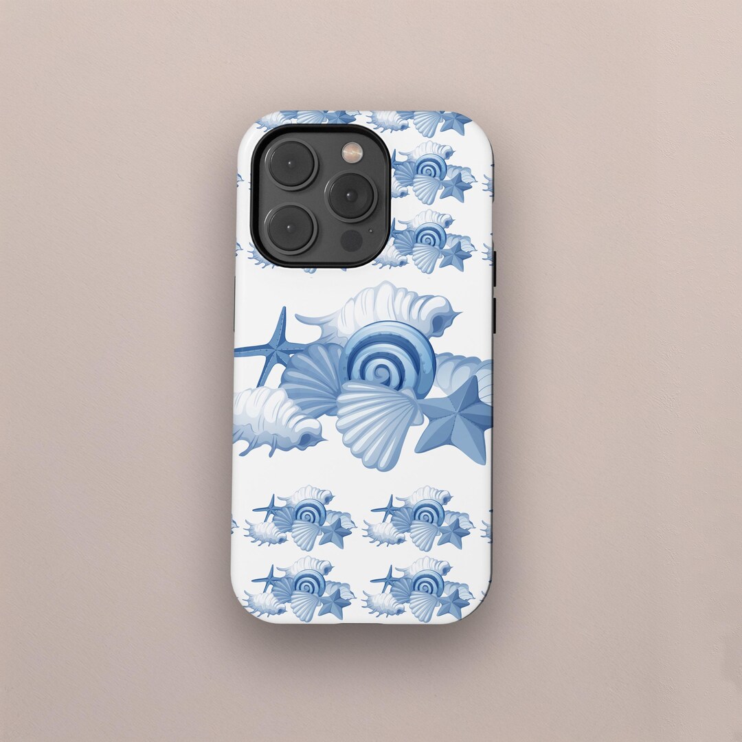 Coastal Aesthetic Seashells Nautical Beach Phone Case, Beachy Tropical ...