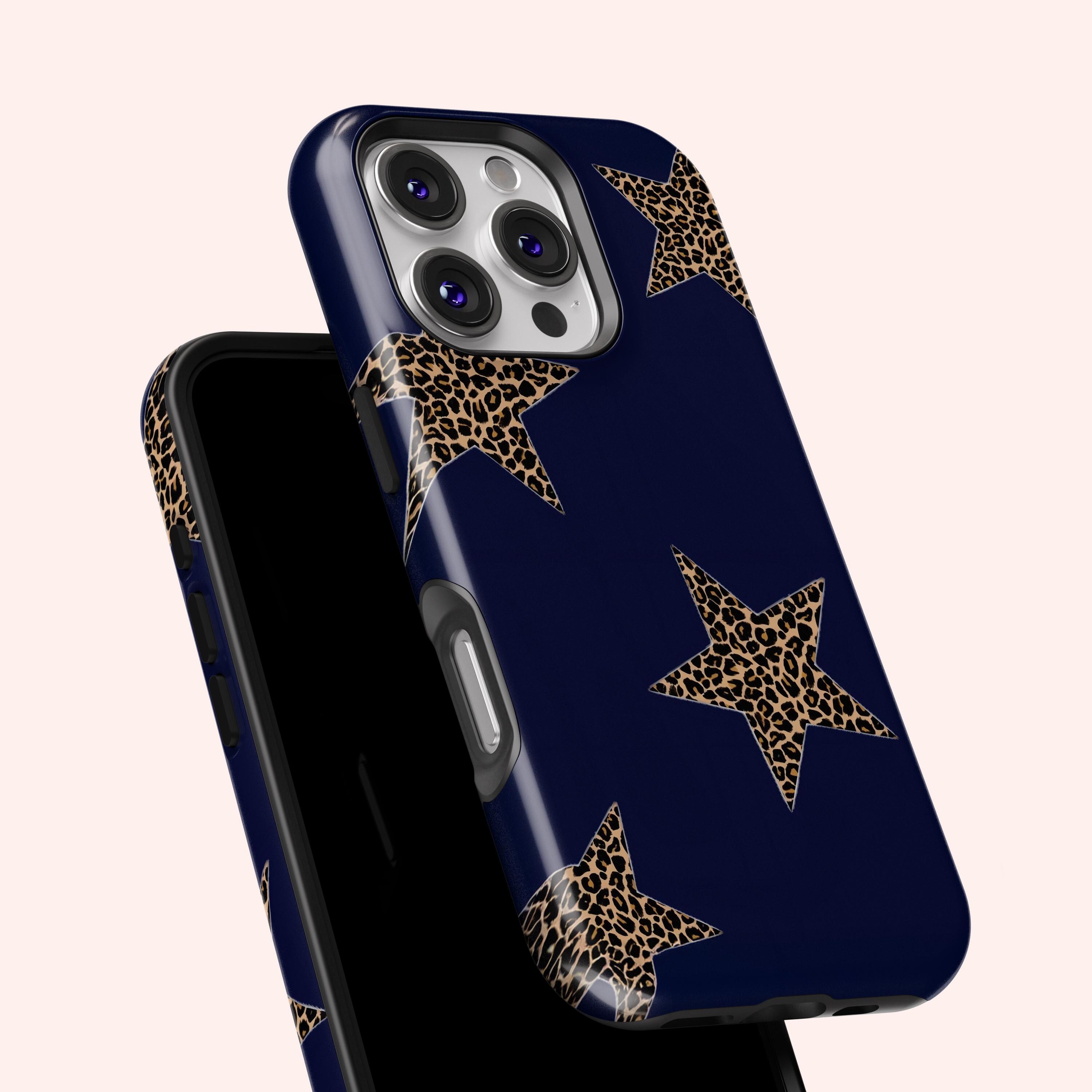Leopard Star Phone Case, Navy Blue Protective Case, Cheetah Girl Y2K ...