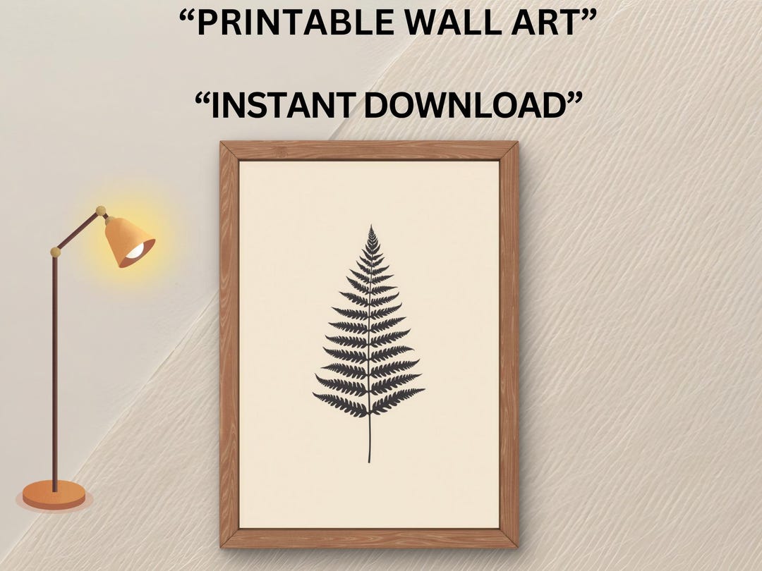 Minimalist Fern Leaf Wall Art – Modern Botanical Line Art for ...