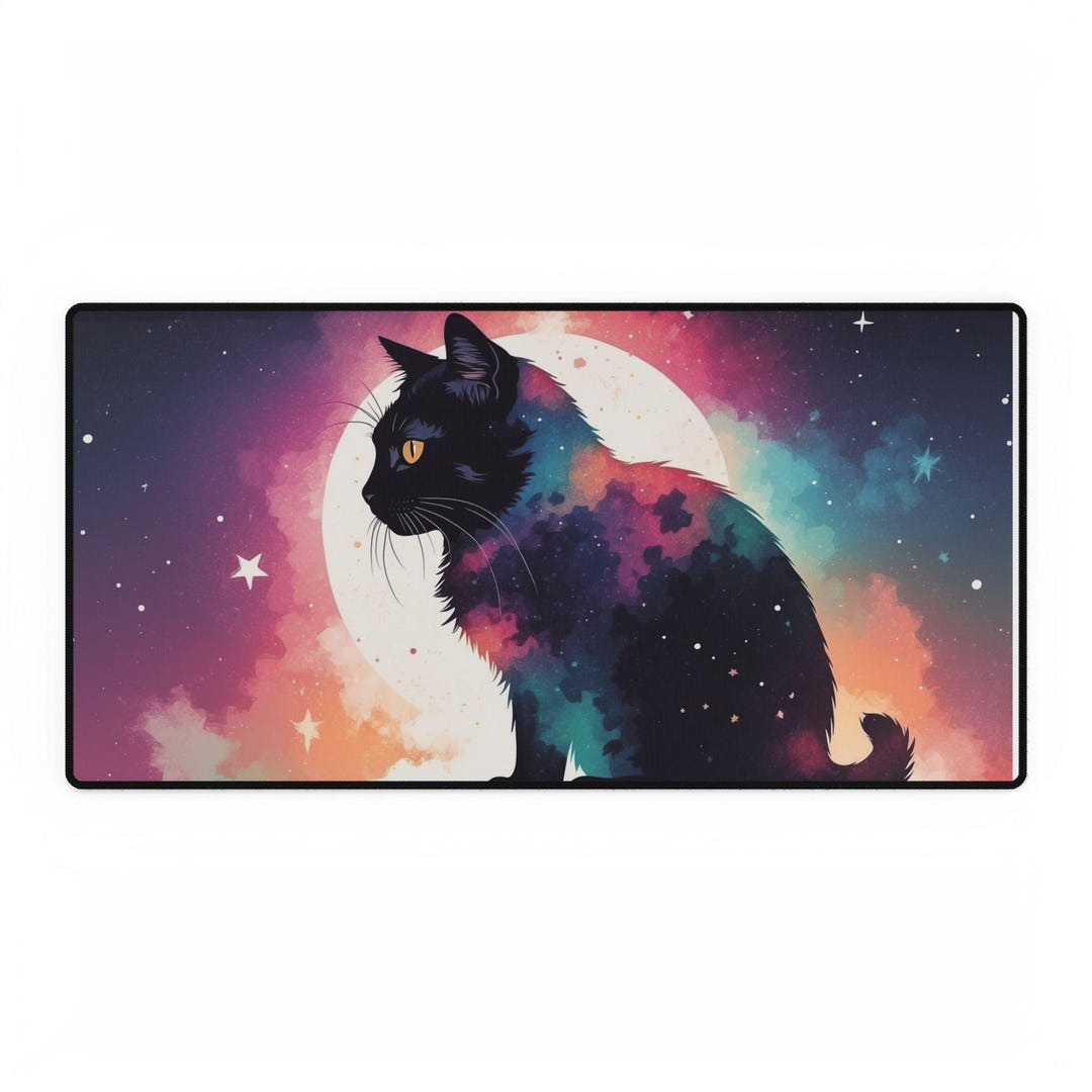 Desk Mats, Astral Cat Design - Mouse Pad, Office Desk Mat, Cat Lover ...