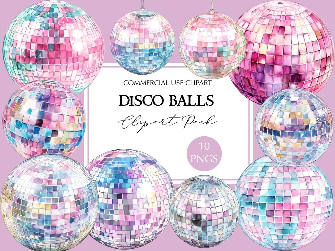 Disco Balls Clipart, Disco Ball Png, Dance Party Graphics, Ballroom ...