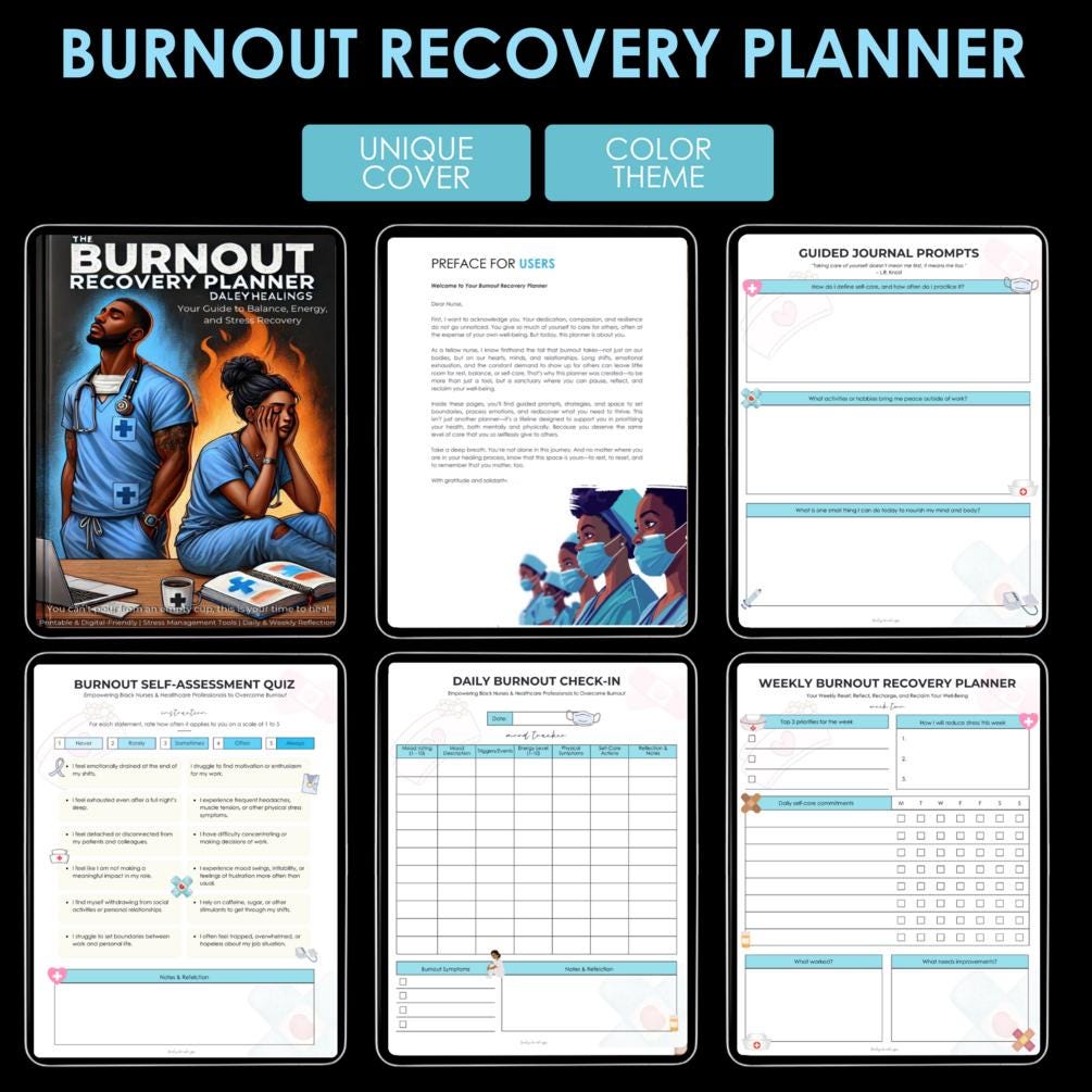 Burnout Recovery Planner | Self Care and Work Life Balance Journal ...