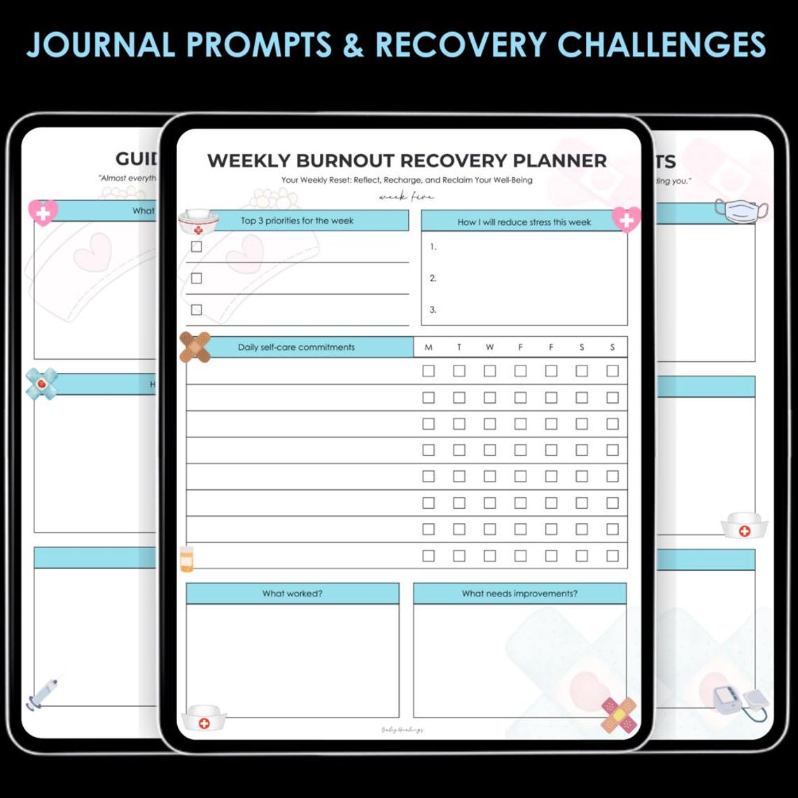 Burnout Recovery Planner | Self Care and Work Life Balance Journal ...