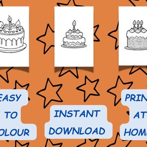 50 Pages Birthday Cake Coloring Book| Birthday Cake Coloring Book for ...