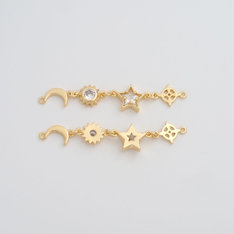 18K Gold Filled Snake Head Connectors Dainty CZ Animal Connectors for ...