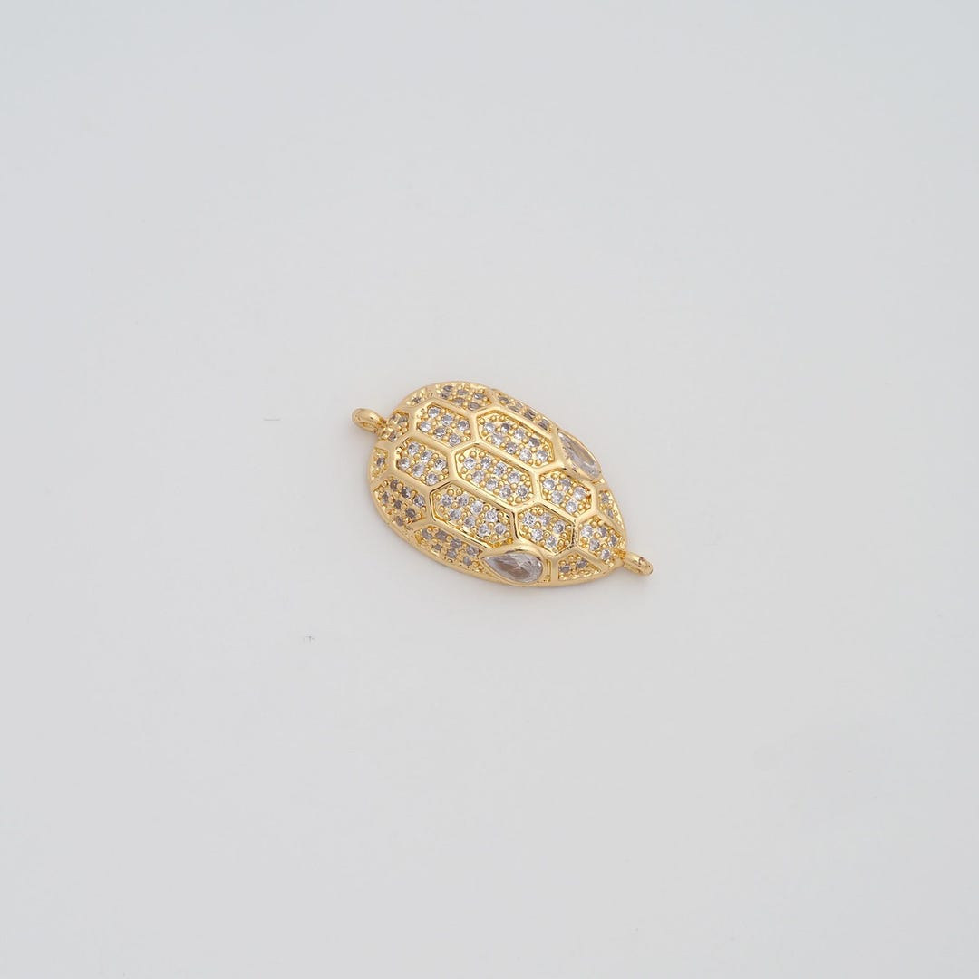 18K Gold Filled Snake Head Connectors Dainty CZ Animal Connectors for ...