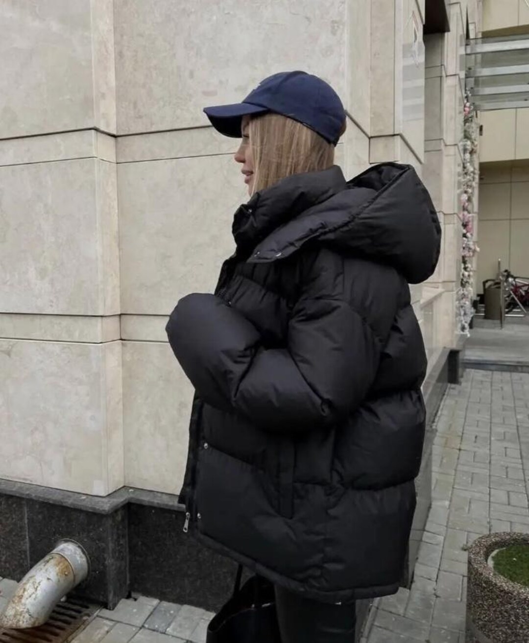 Matte Finish Oversized Puffer Jacket for Women Windproof, Waterproof ...