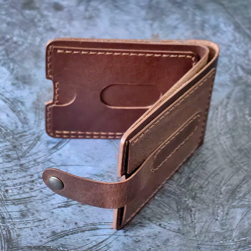 Leather Snap Id Holder - Etsy UK