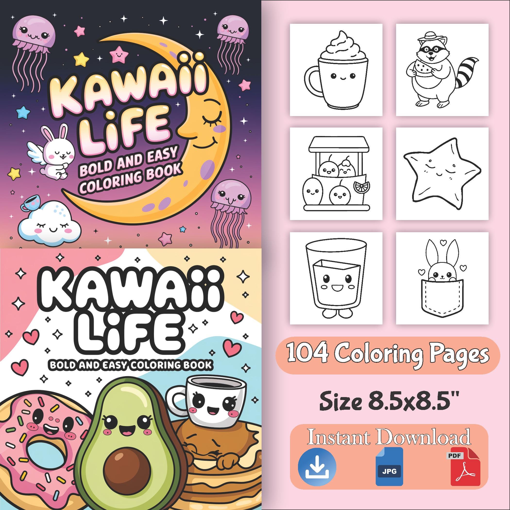 Kawaii Coloring Pages | 104 Adorable Designs | Fun for Kids & Adults ...