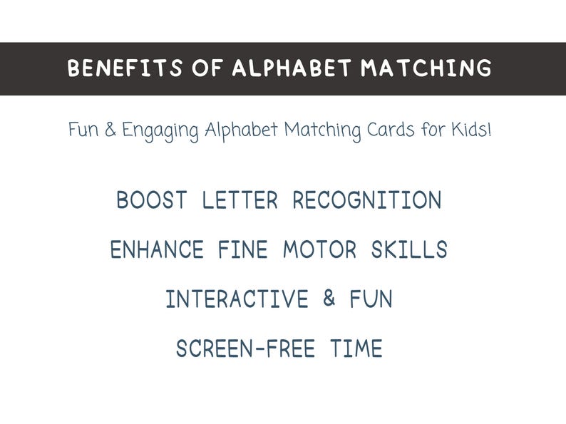 ABC Alphabet Learning, Letter Matching Cards, Kids & Toddler ...