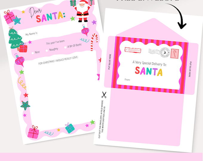 Printable Letter to Santa Template | Instant Download Christmas ...