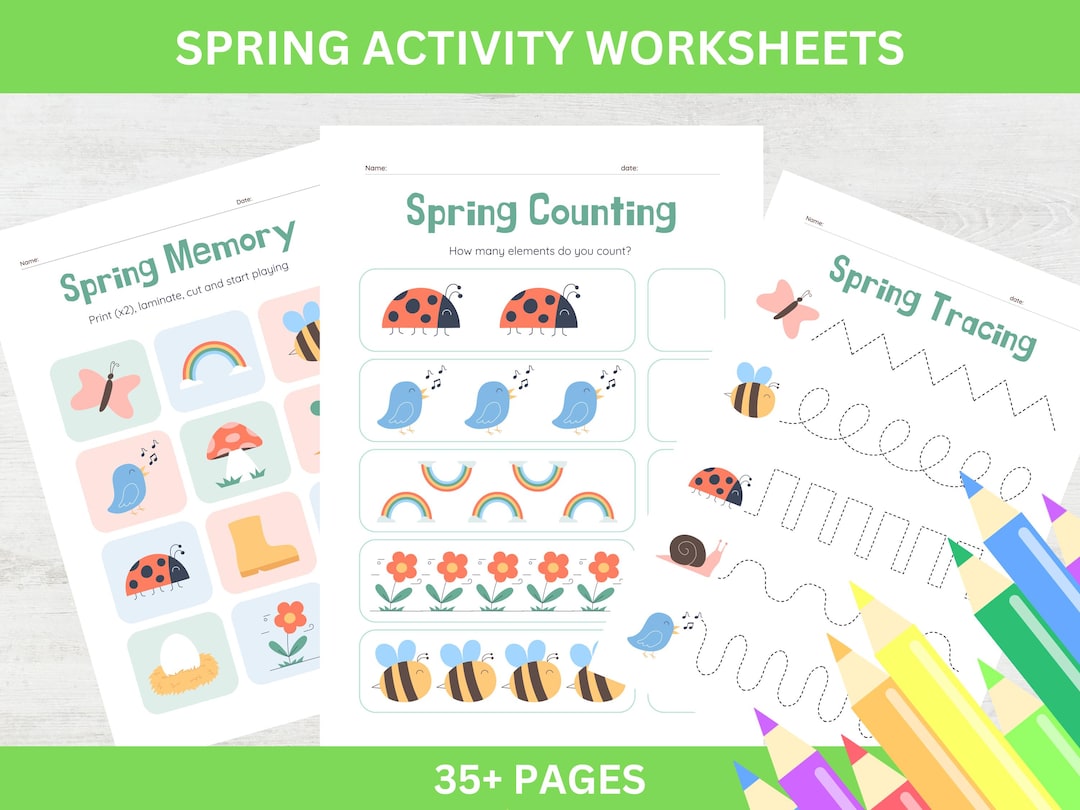 Kids Spring Activity Book | Activity Sheets for Kids | Spring Printable ...