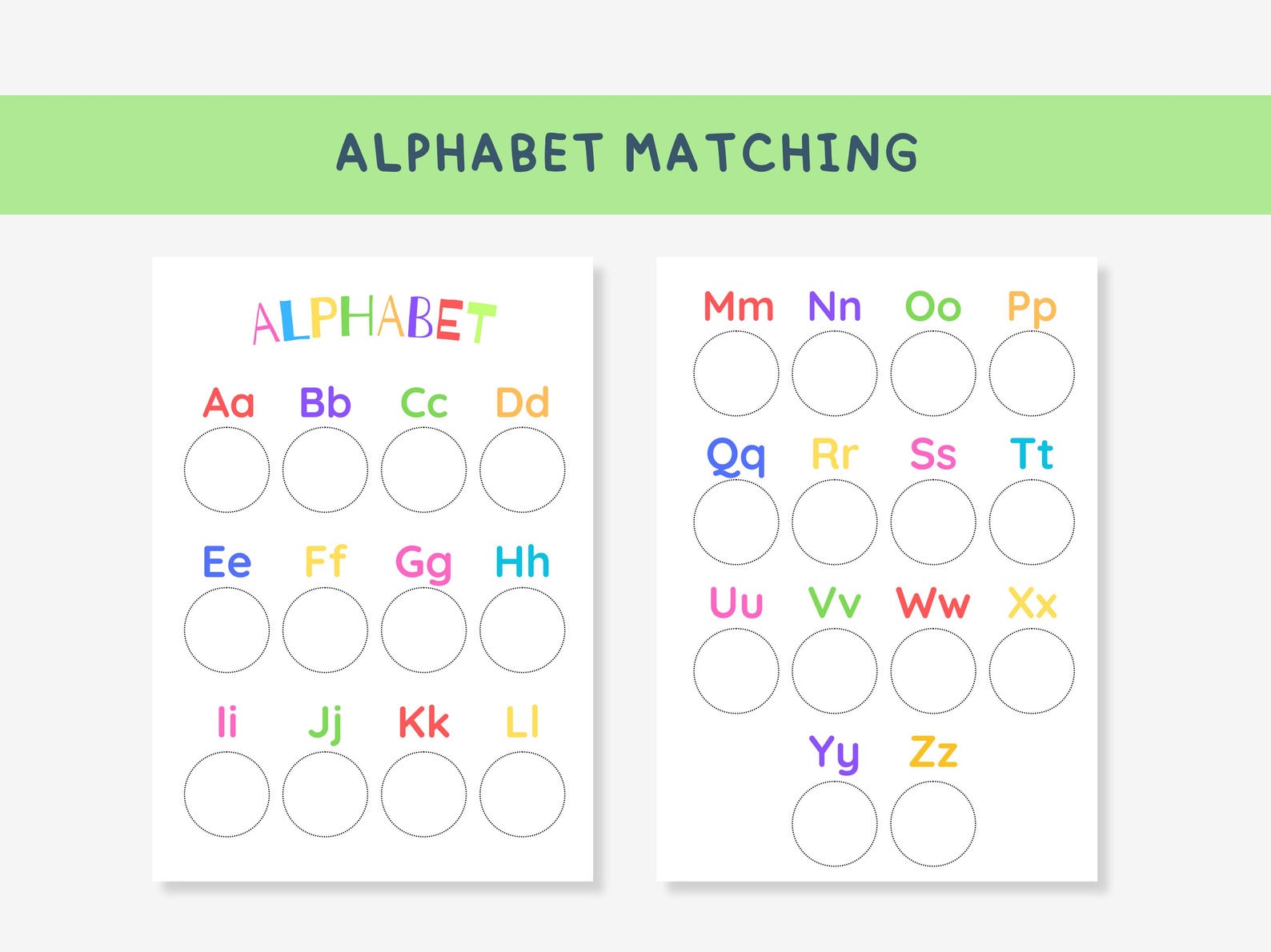 ABC Alphabet Matching Printable Activity | Toddler Montessori Learning ...