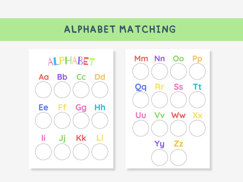 ABC Learning Letter Matching Printable, Letter Matching Activity ...