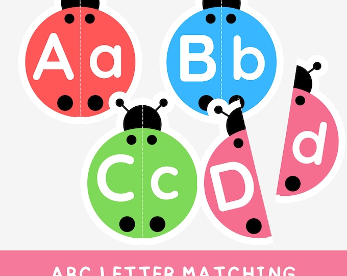 Ladybug Letter Match, Preschool Letters,alphabet Matching Game,alphabet ...
