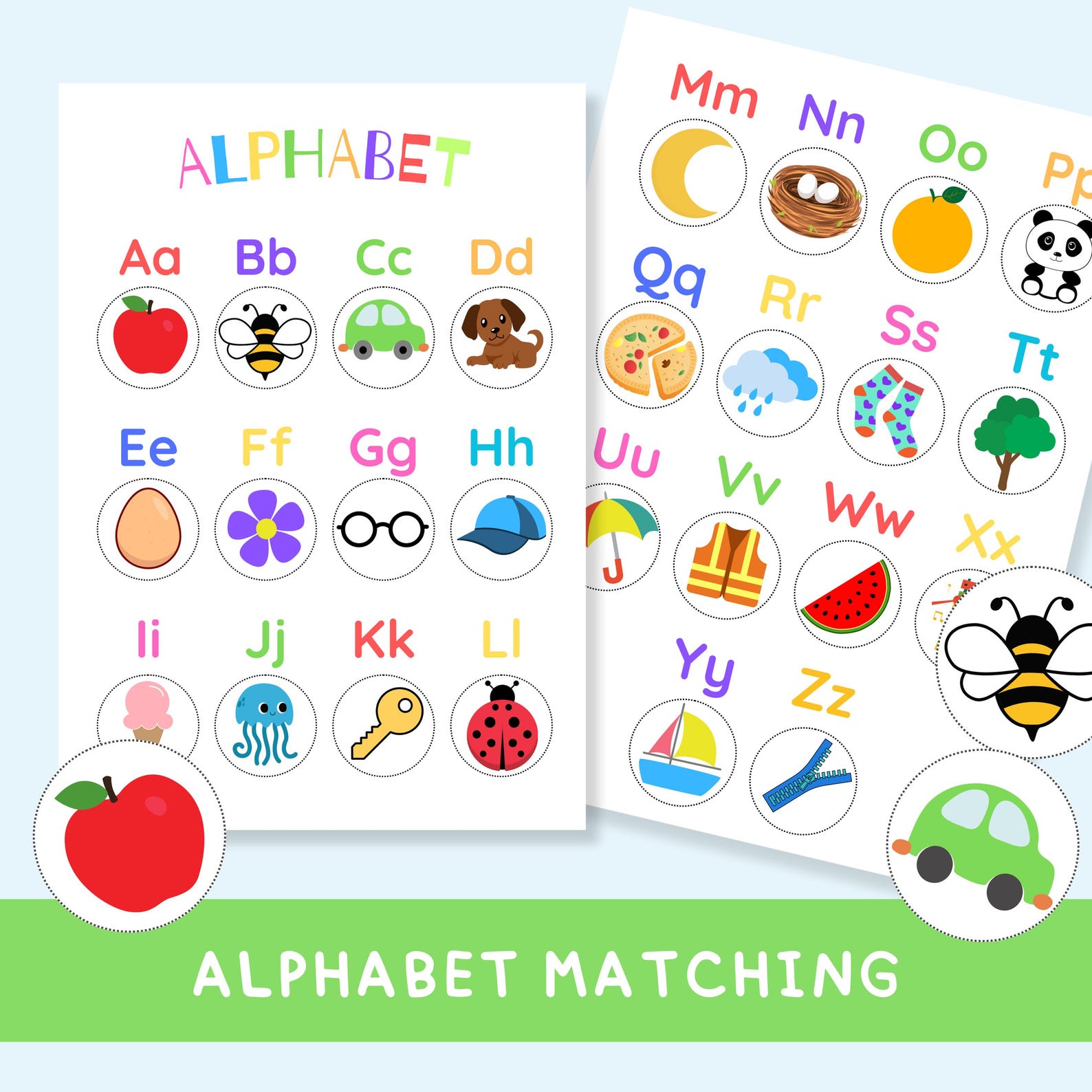 ABC Alphabet Matching Printable Activity | Toddler Montessori Learning ...