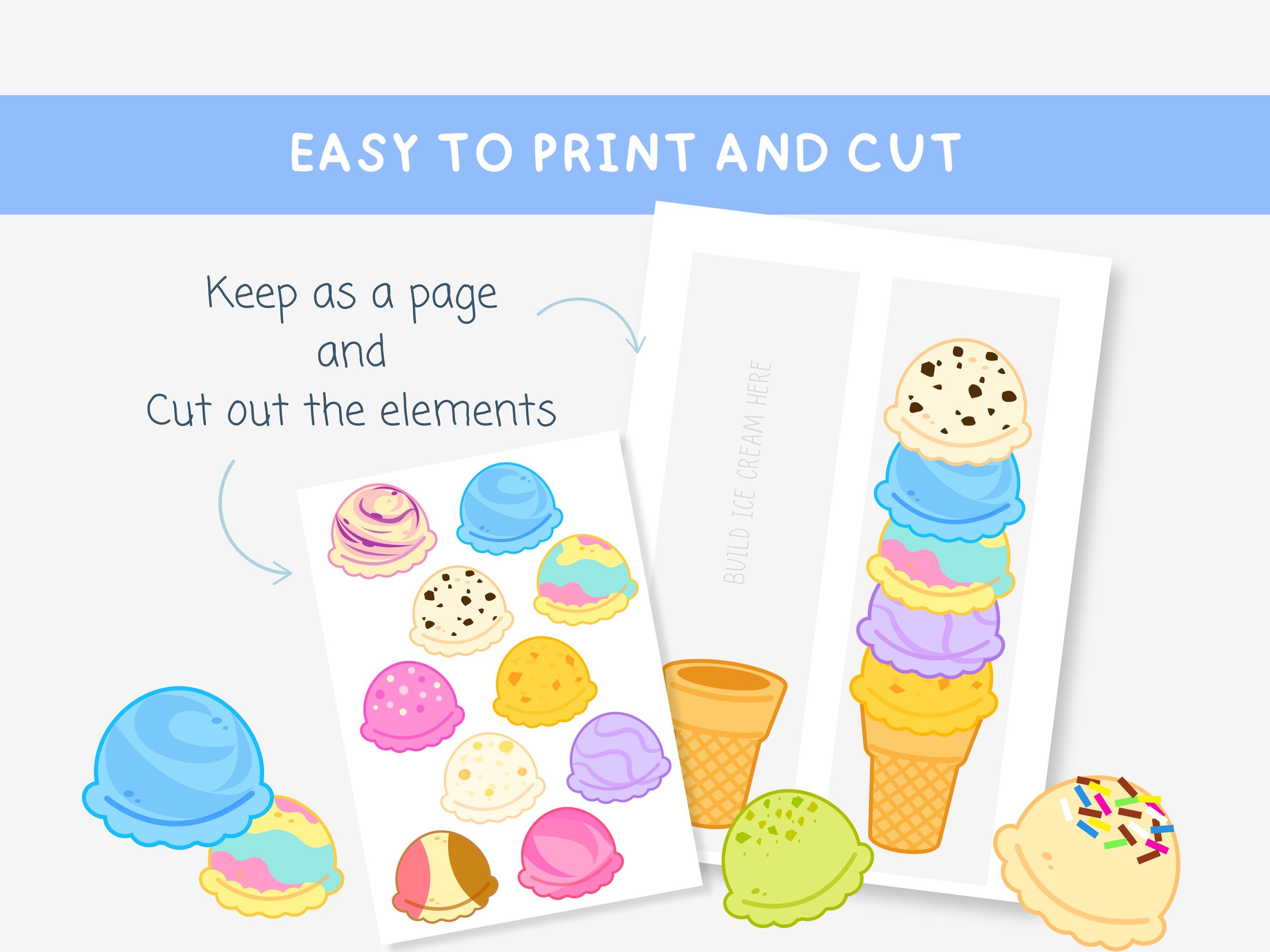 Kids Activity Page, Quiet Book Insert, Ice Cream Builder, Busy Binder ...