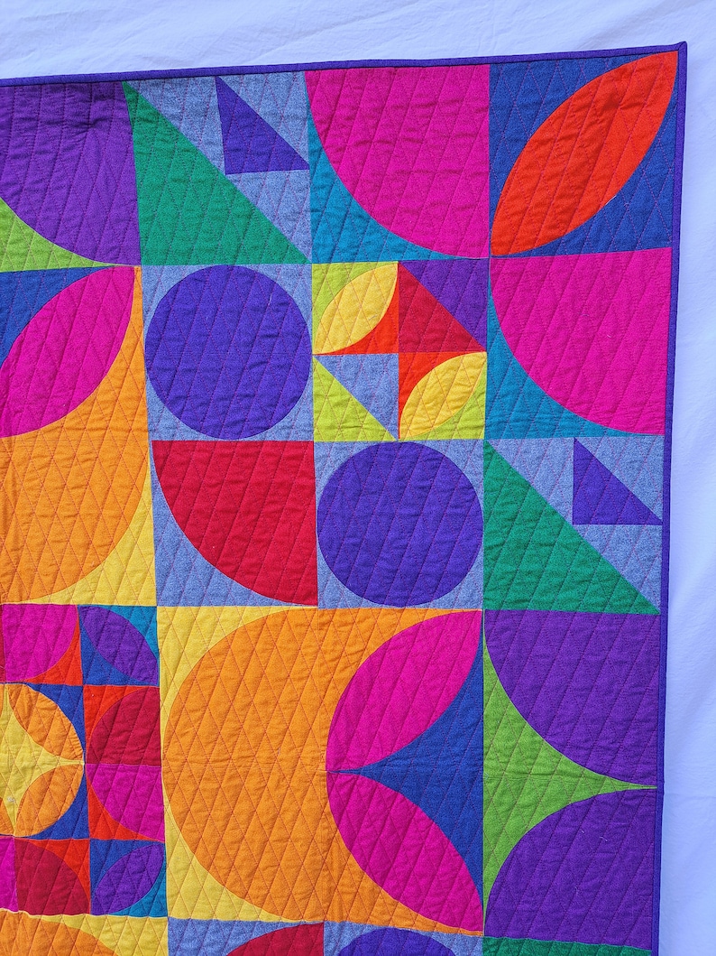 Colorful Bloem Throw Quilt - Etsy