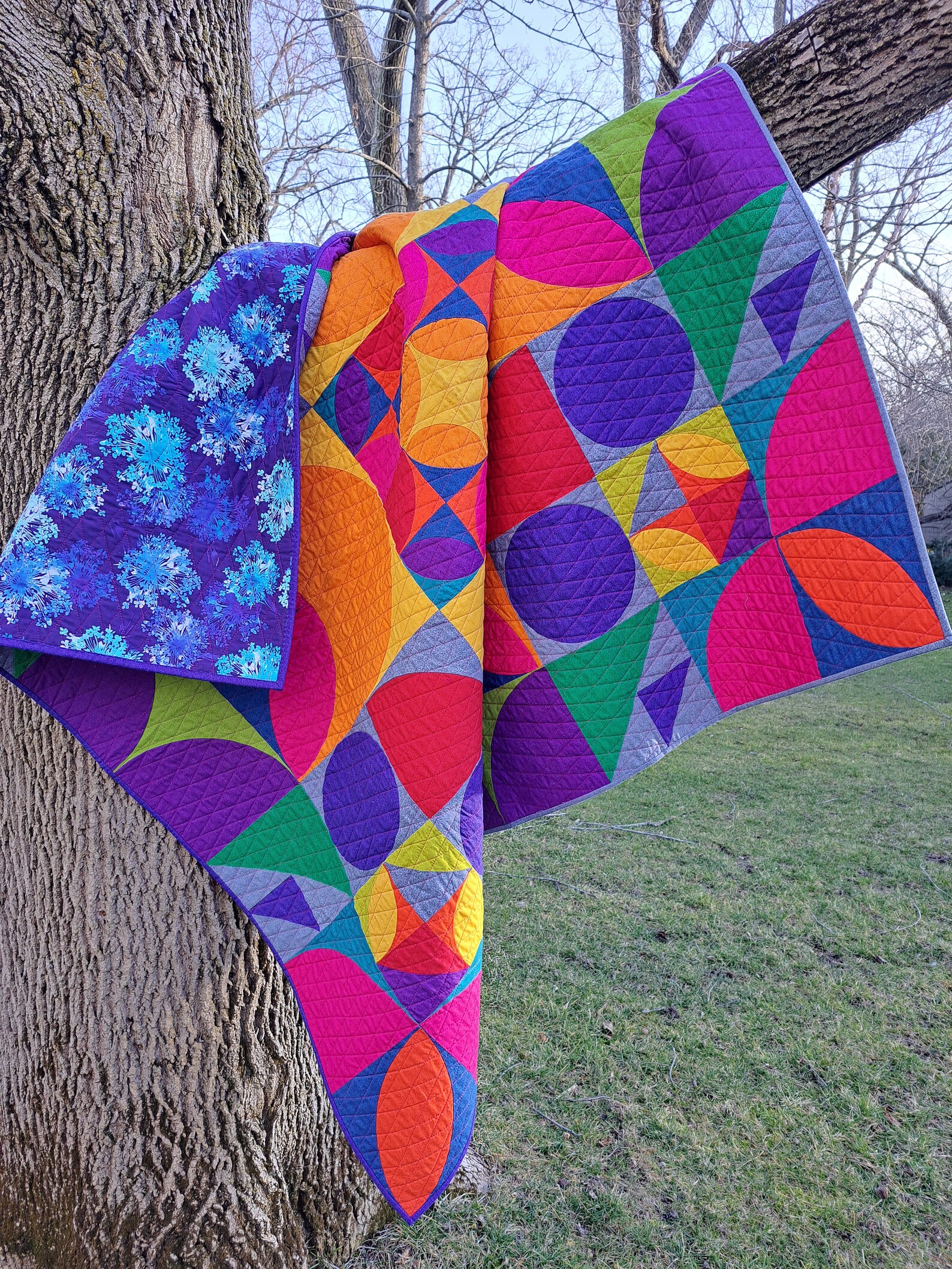 Colorful Bloem Throw Quilt - Etsy